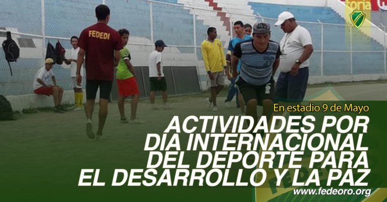 ACTIVIDADES POR DÍA INTERNACIONAL DEL DEPORTE PARA EL DESARROLLO Y LA ...